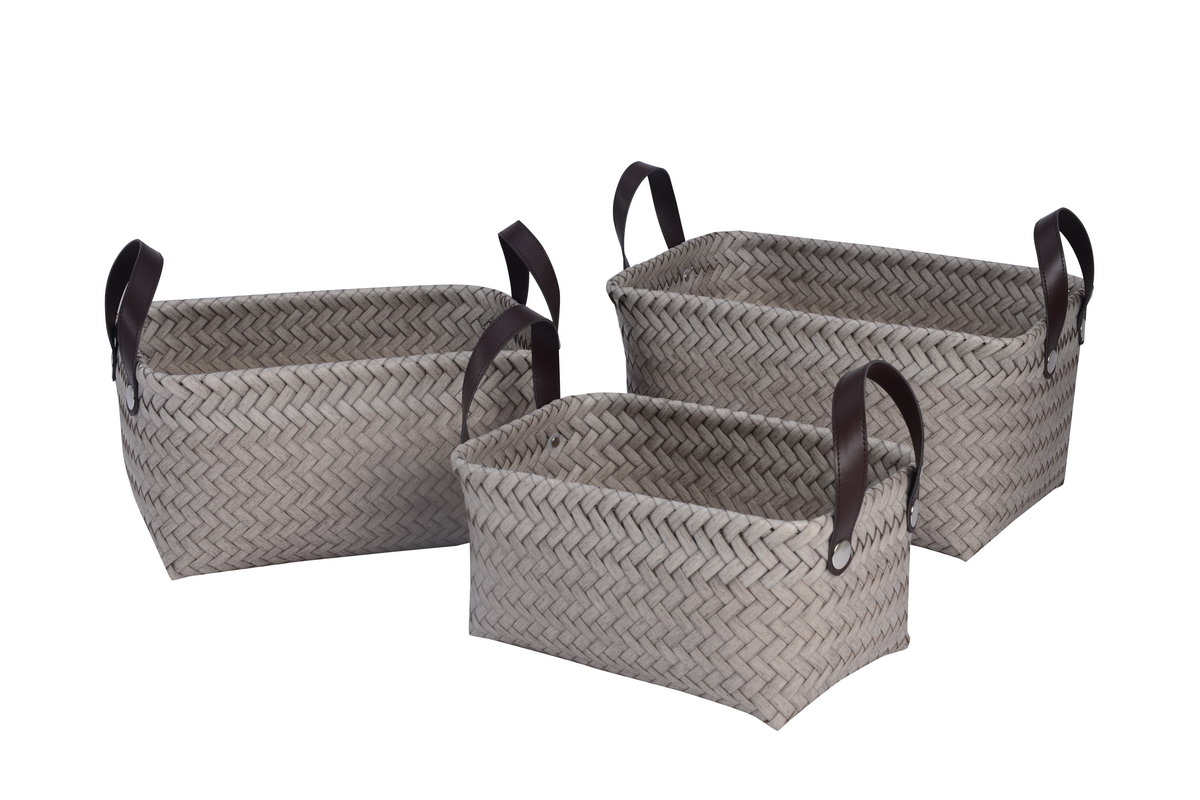 Set of 3 PE storage baskets,PE